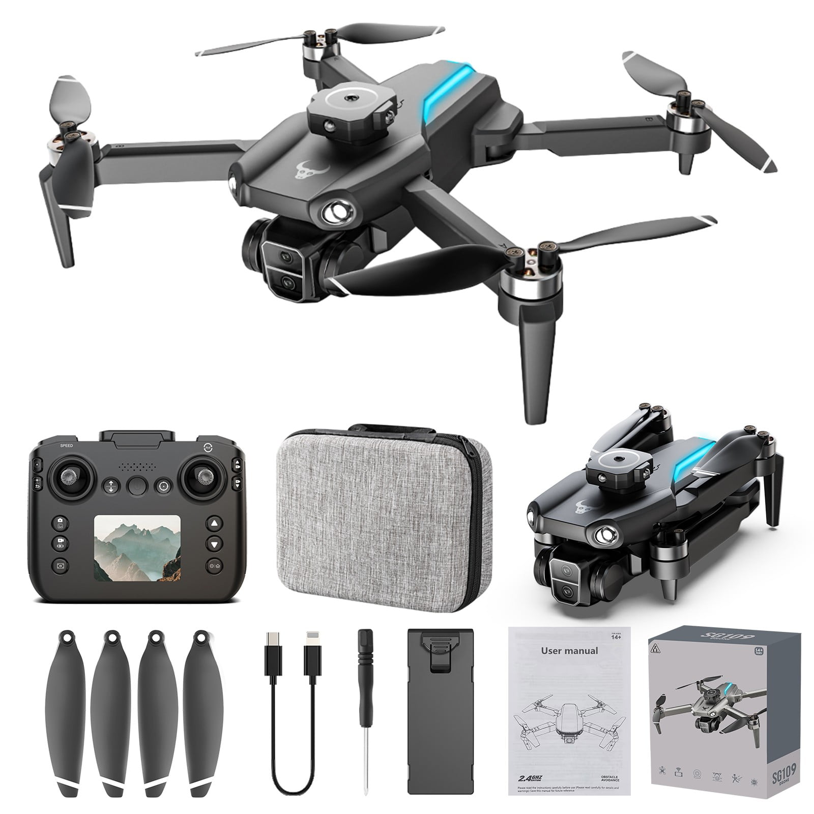 MXTPOV Drone with ESC Camera and Screen Display, Brushless Motor Drones ...