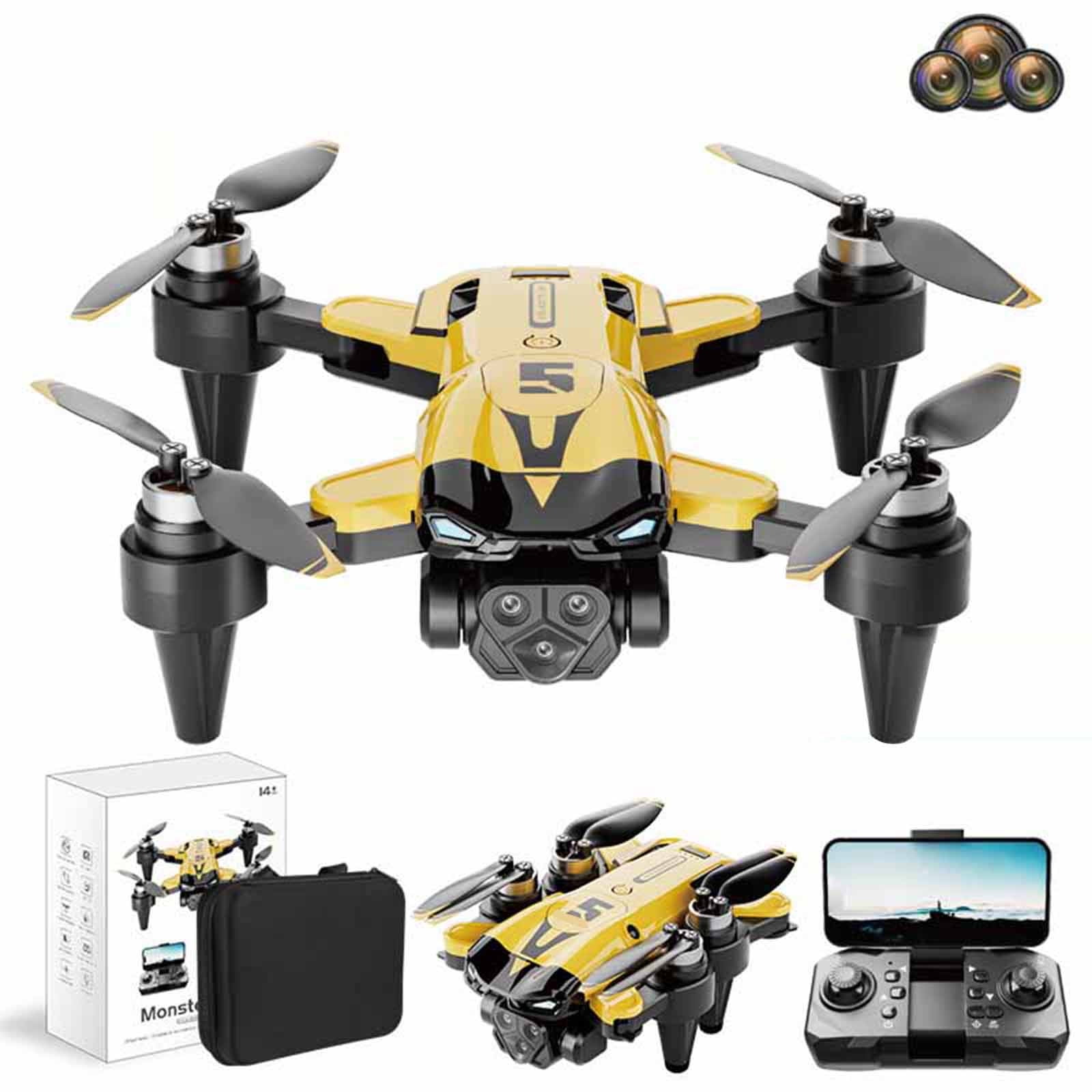 MXTPOV Drone with 1080P Dual Camera, Brushless Motor Drone, Foldable RC ...