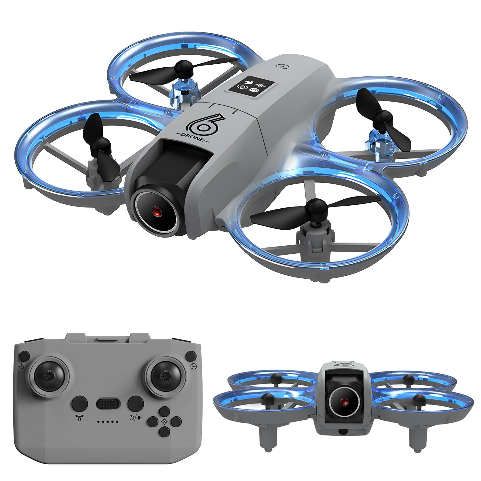 MXTPOV Drone with ESC Camera and Cool Lights, 2.4G WiFi RC Quadcopter ...