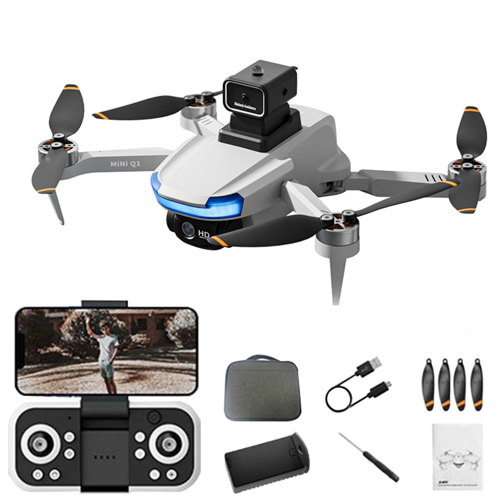 MXTPOV Drone with HD Camera, Foldable Quadcopter Drone with LED Lights ...
