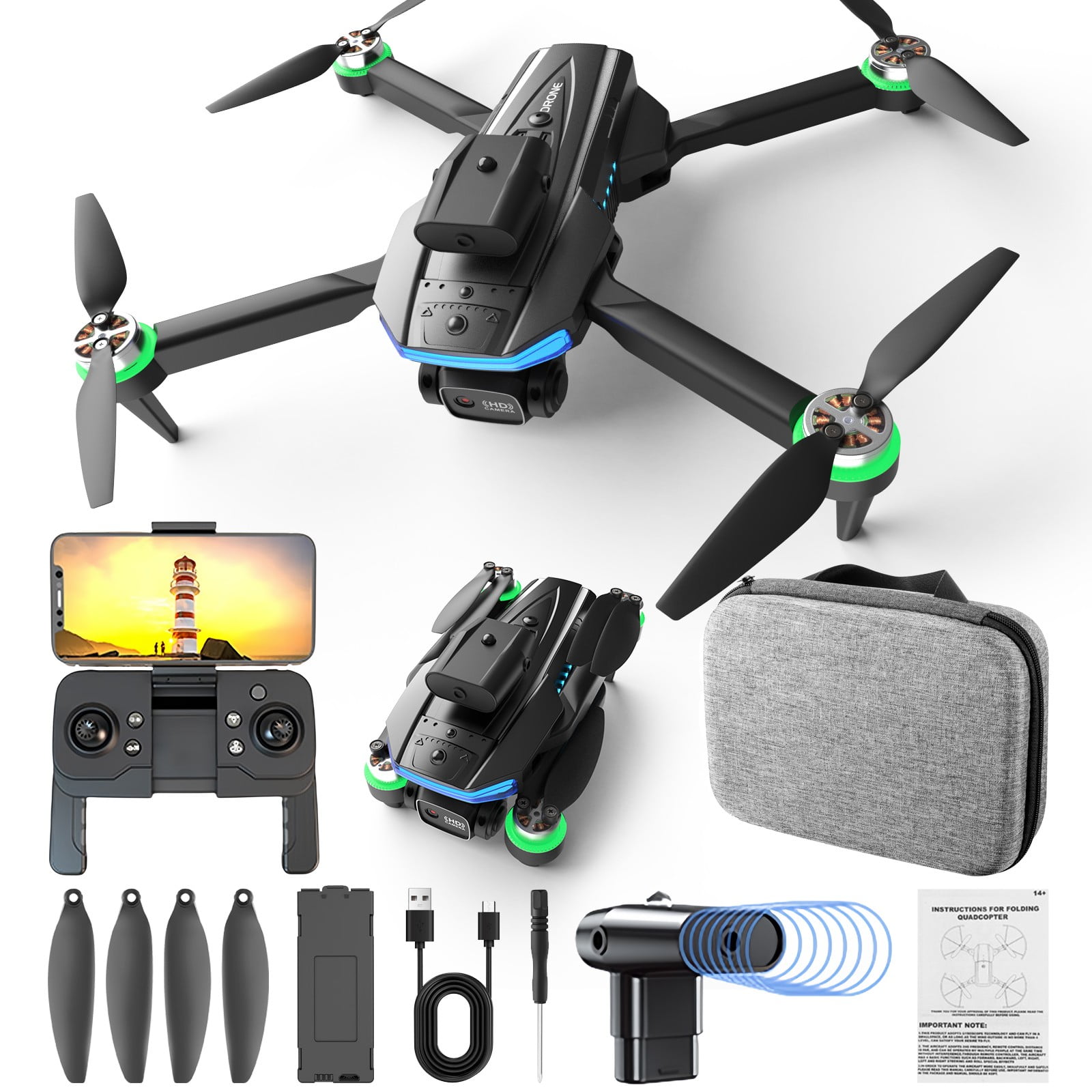 MXTPOV Drones with Camera for Adults 4k, 2.4G WiFi FPV Dual Camera ...