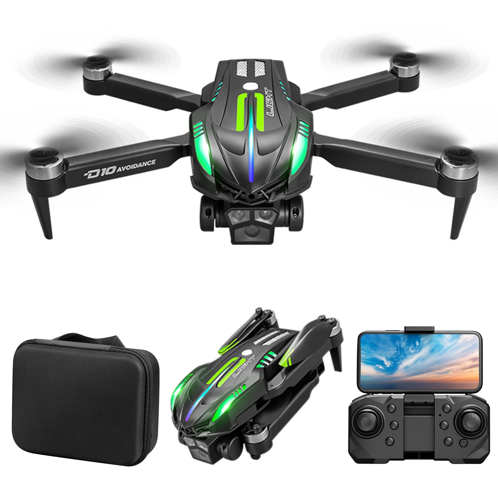 MXTPOV FPV Drone with ESC Dual Camera, Brushless Motor Drone with Cool ...