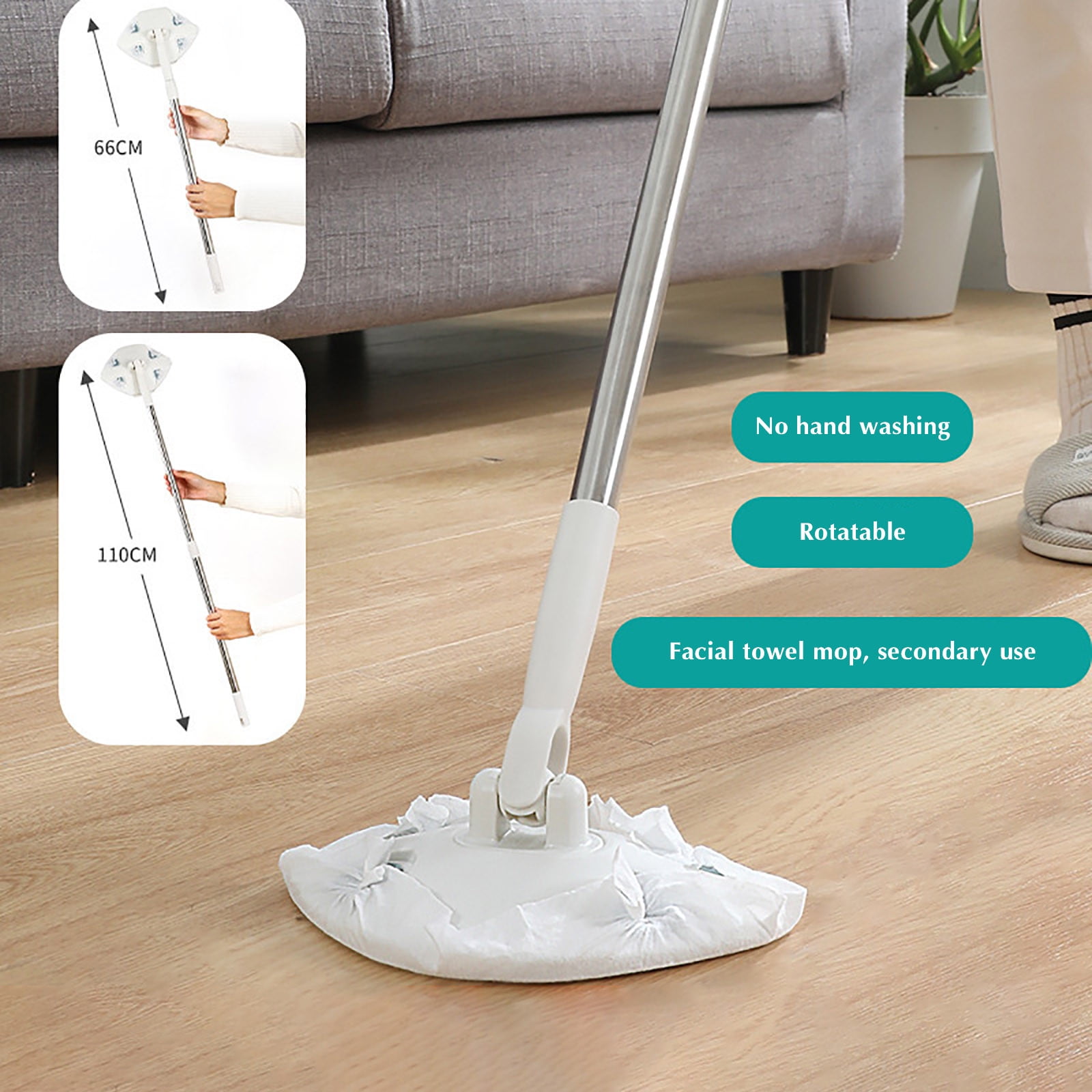 MXTPOV Floor Mop Foldable Mops for Floor Cleaning Mini Flat Mop with ...