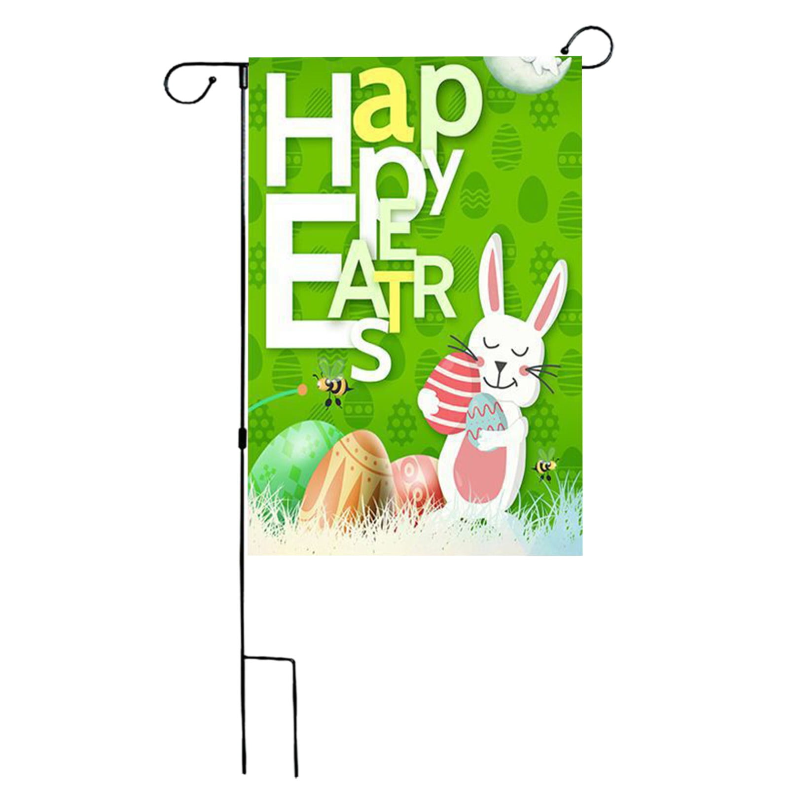 MXTPOV Happy Easter Garden Flags, Cute Bunny Easter Eggs Pattern Garden ...