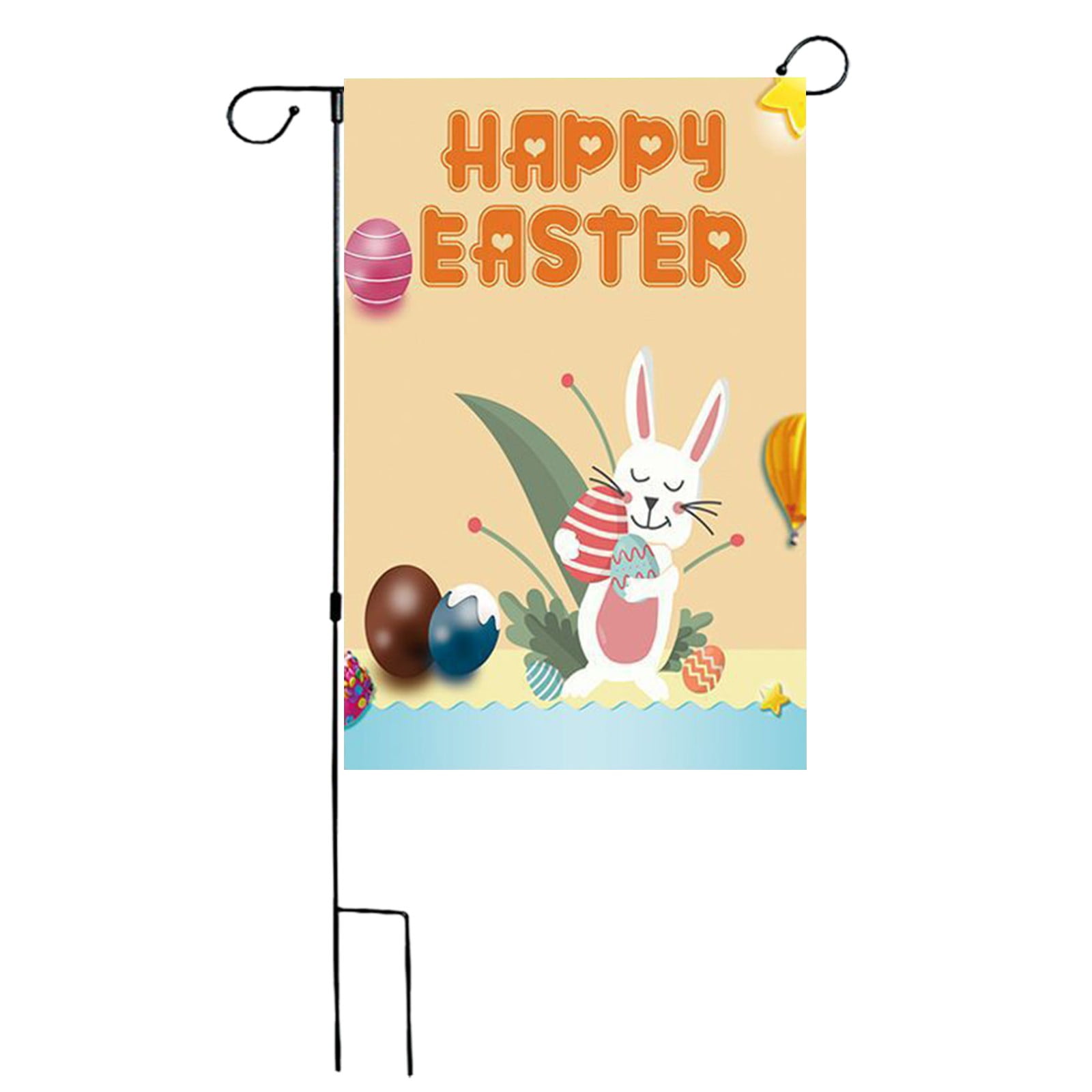 MXTPOV Happy Easter Garden Flags, Cute Bunny Easter Eggs Pattern Garden ...