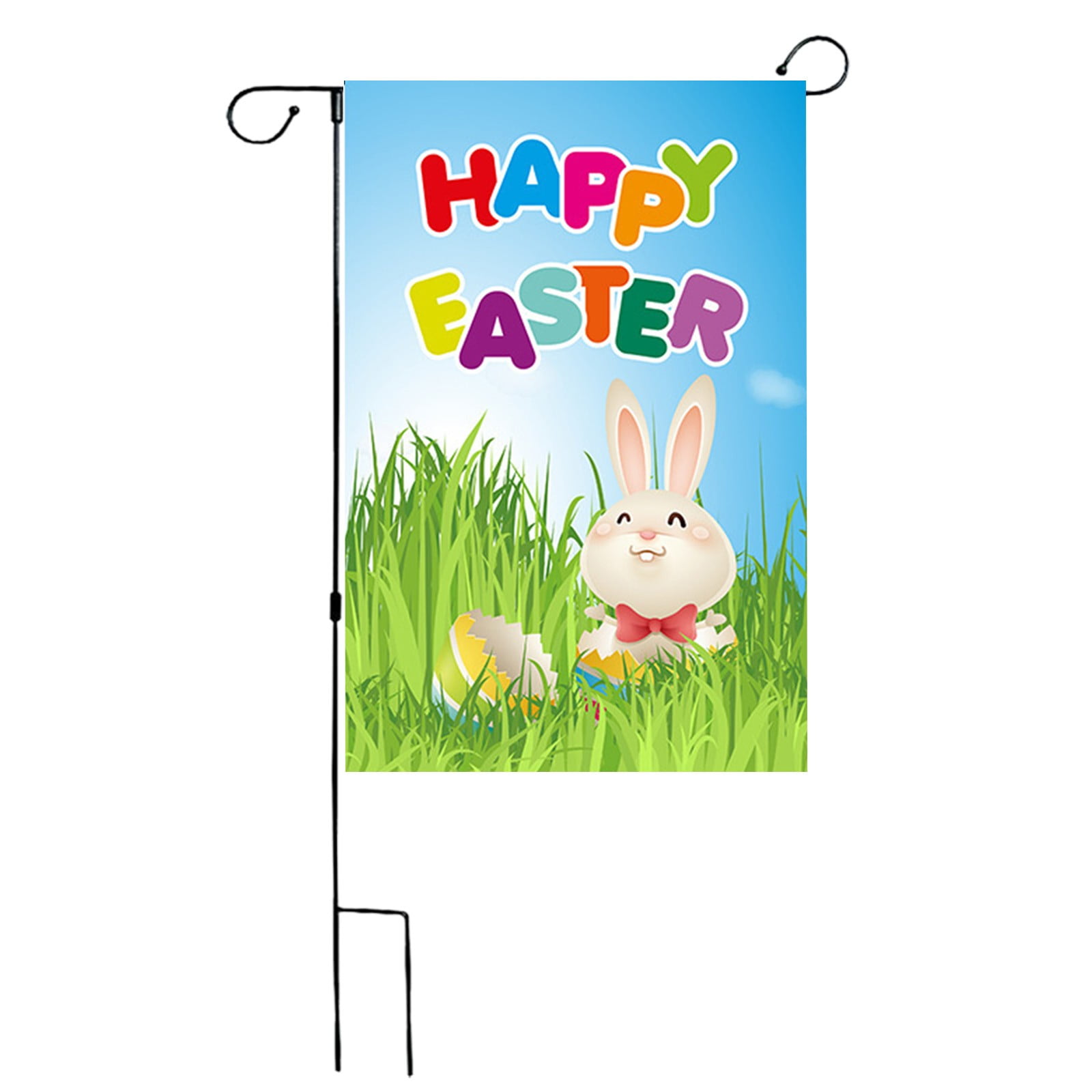MXTPOV Happy Easter Garden Flags, Cute Bunny Easter Eggs Pattern Garden ...
