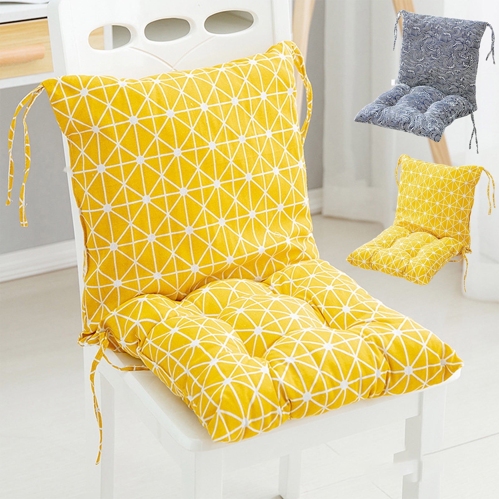 MXTPOV High Back Chair Cushions with 2 Straps Outdoor Chair Cushions ...