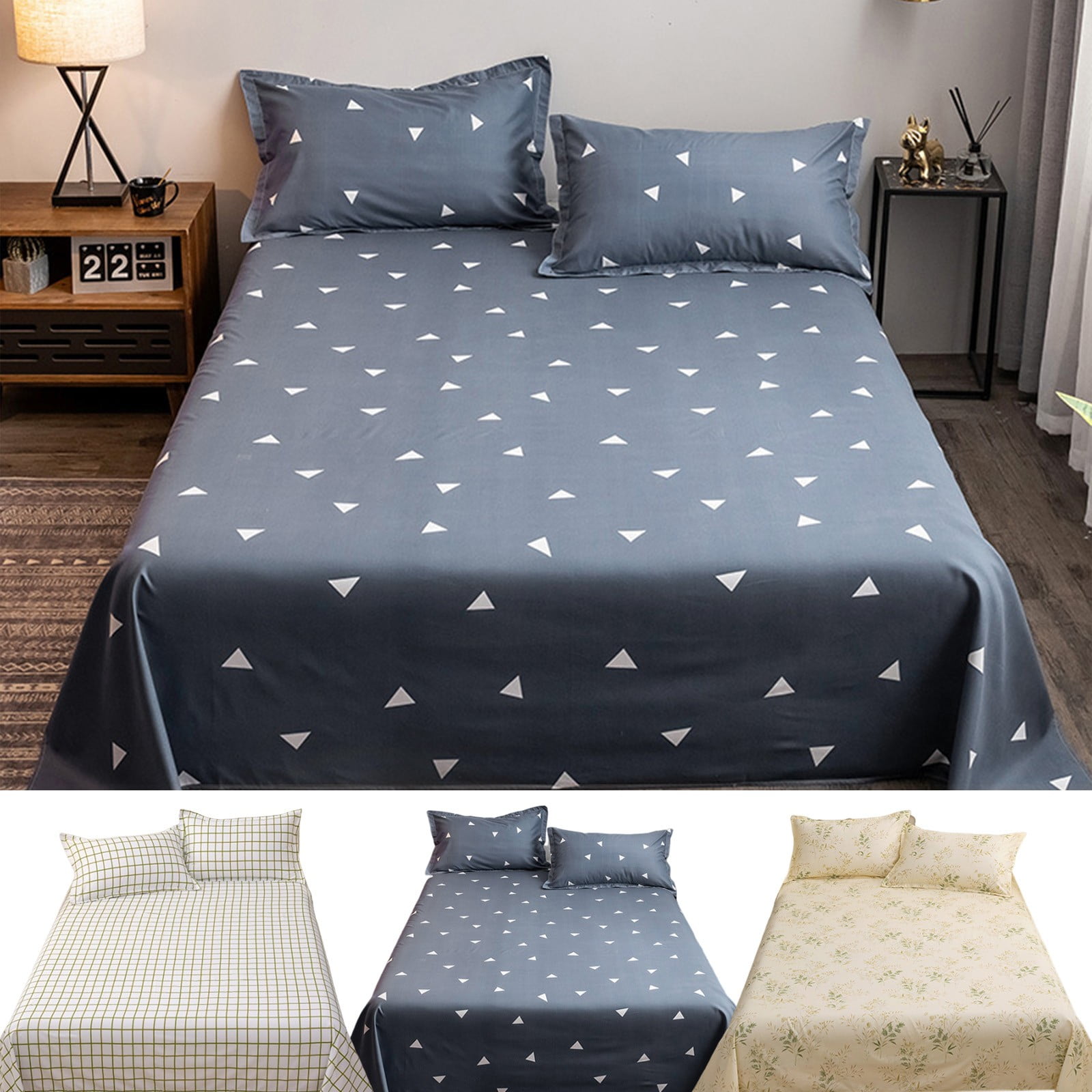 MXTPOV Simple Printed Full Size Bed Sheets Soft Microfiber Bed Sheets ...