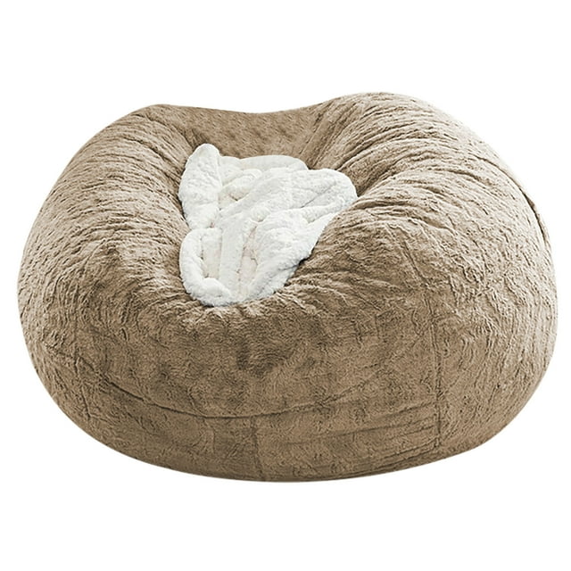 MXTPOV Soft Fluffy Bean Bag Chair for Adults, Lazy Chair Round Bean Bag ...