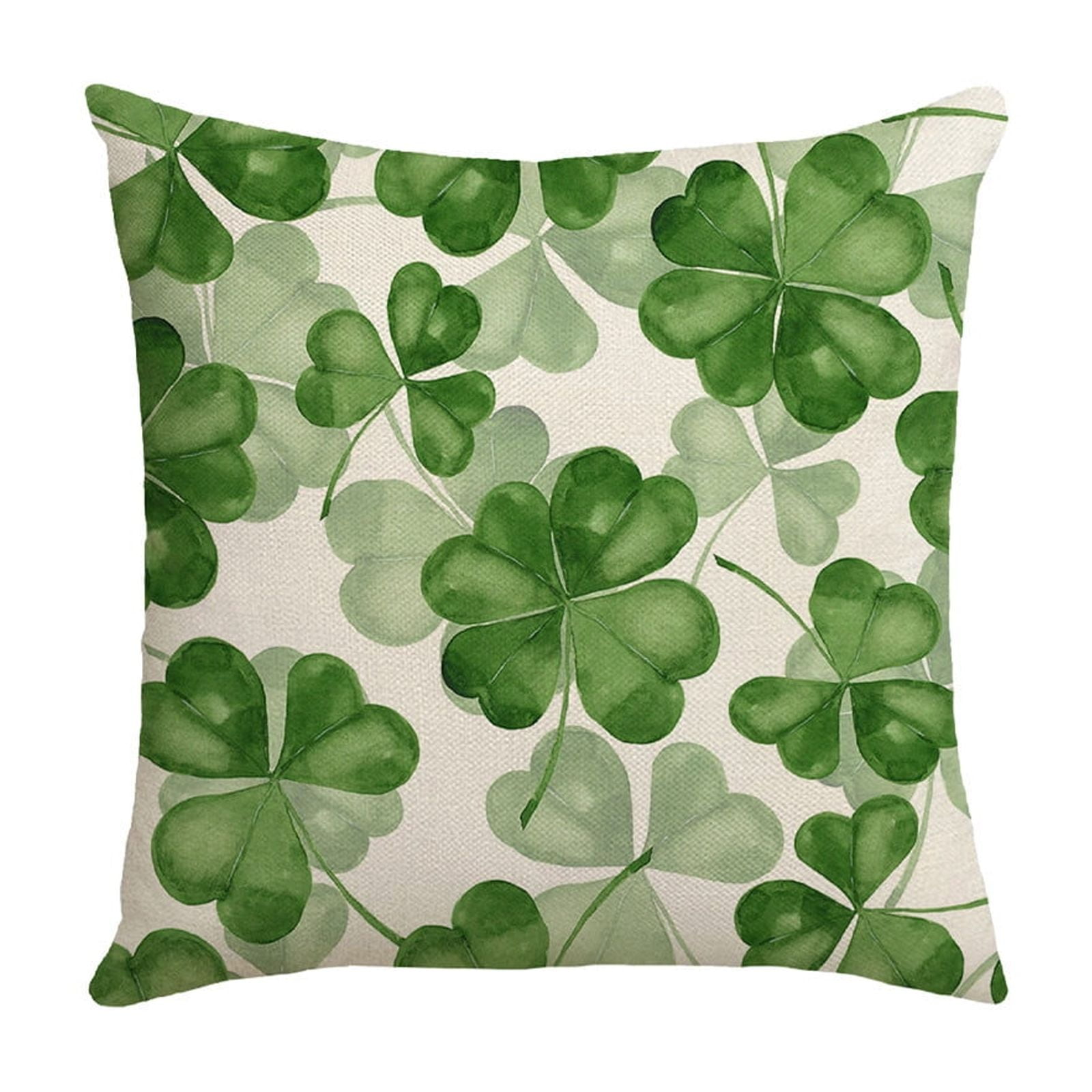 MXTPOV St. Patrick's Day Pillow Covers, Green Shamrock Flax Throw ...