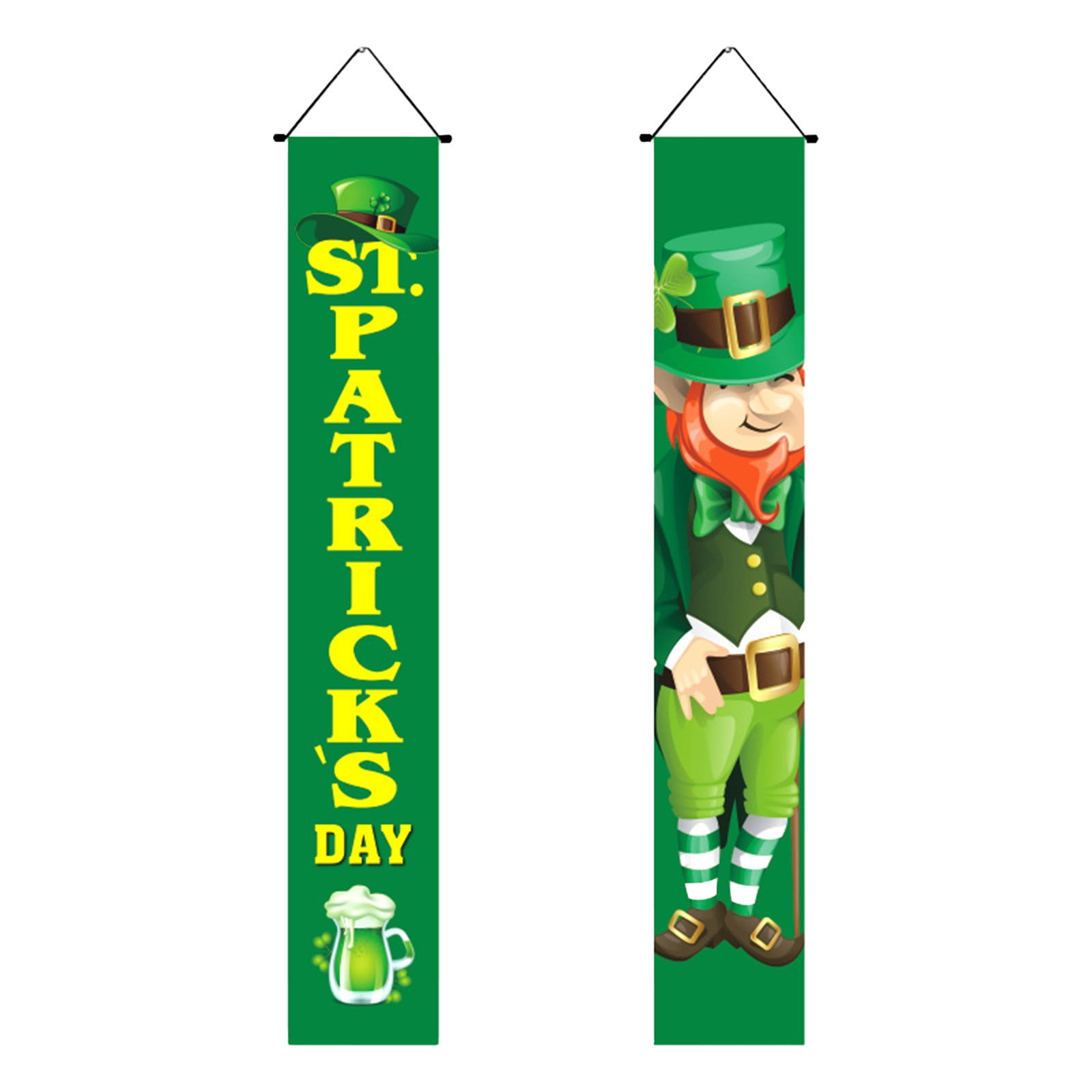 MXTPOV St Patricks Day Banner, Buffalo Plaid Shamrock Front Porch Decor ...