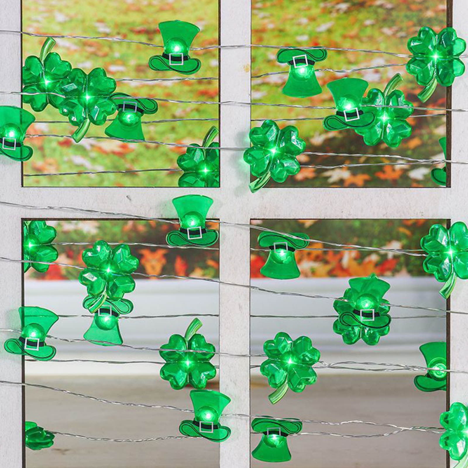 MXTPOV St Patricks Day LED Lights, 9.84Ft Green Shamrock Hats Lights ...