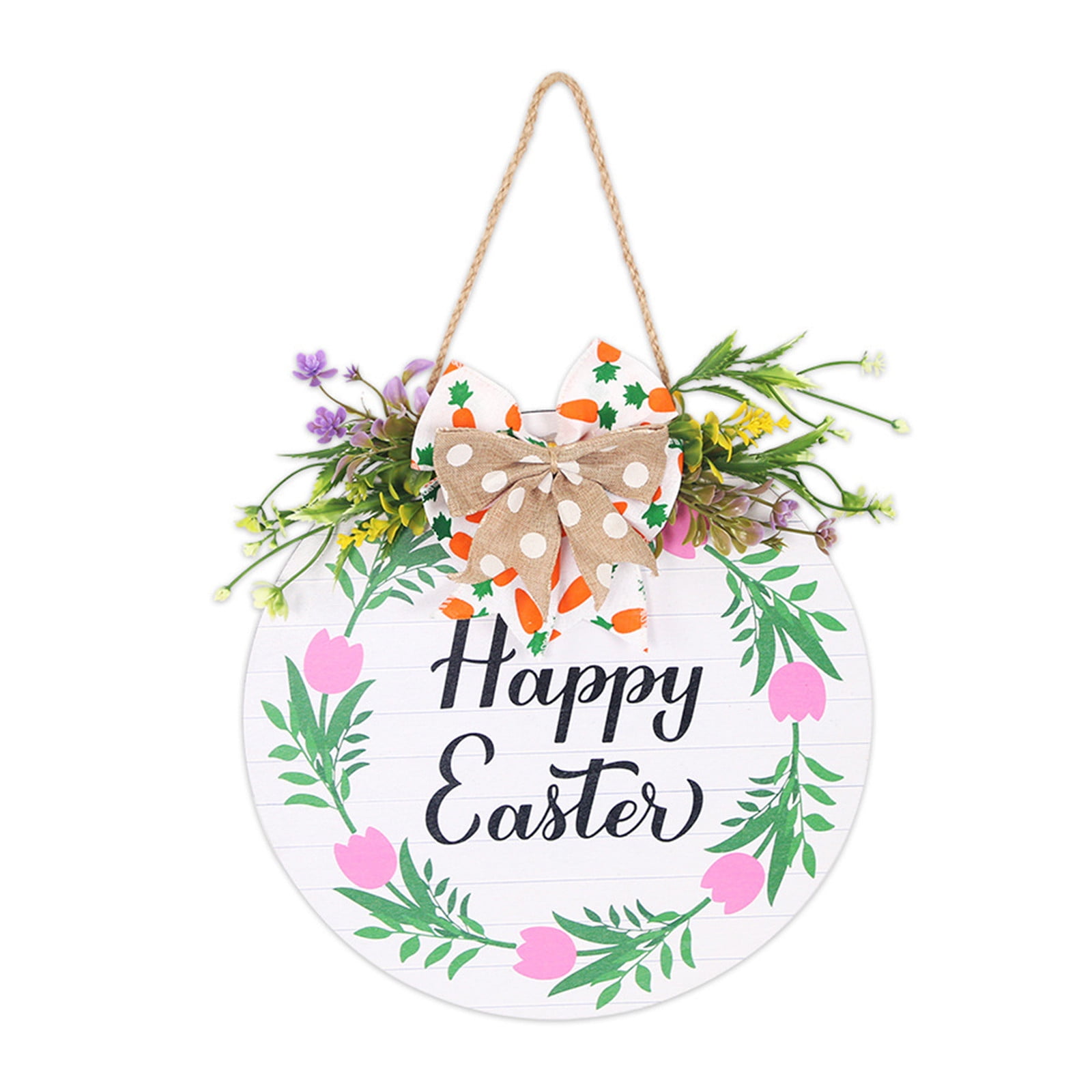 MXTPOV Wooden Happy Easter Signs for Front Door, Cute Bunny Easter Eggs ...
