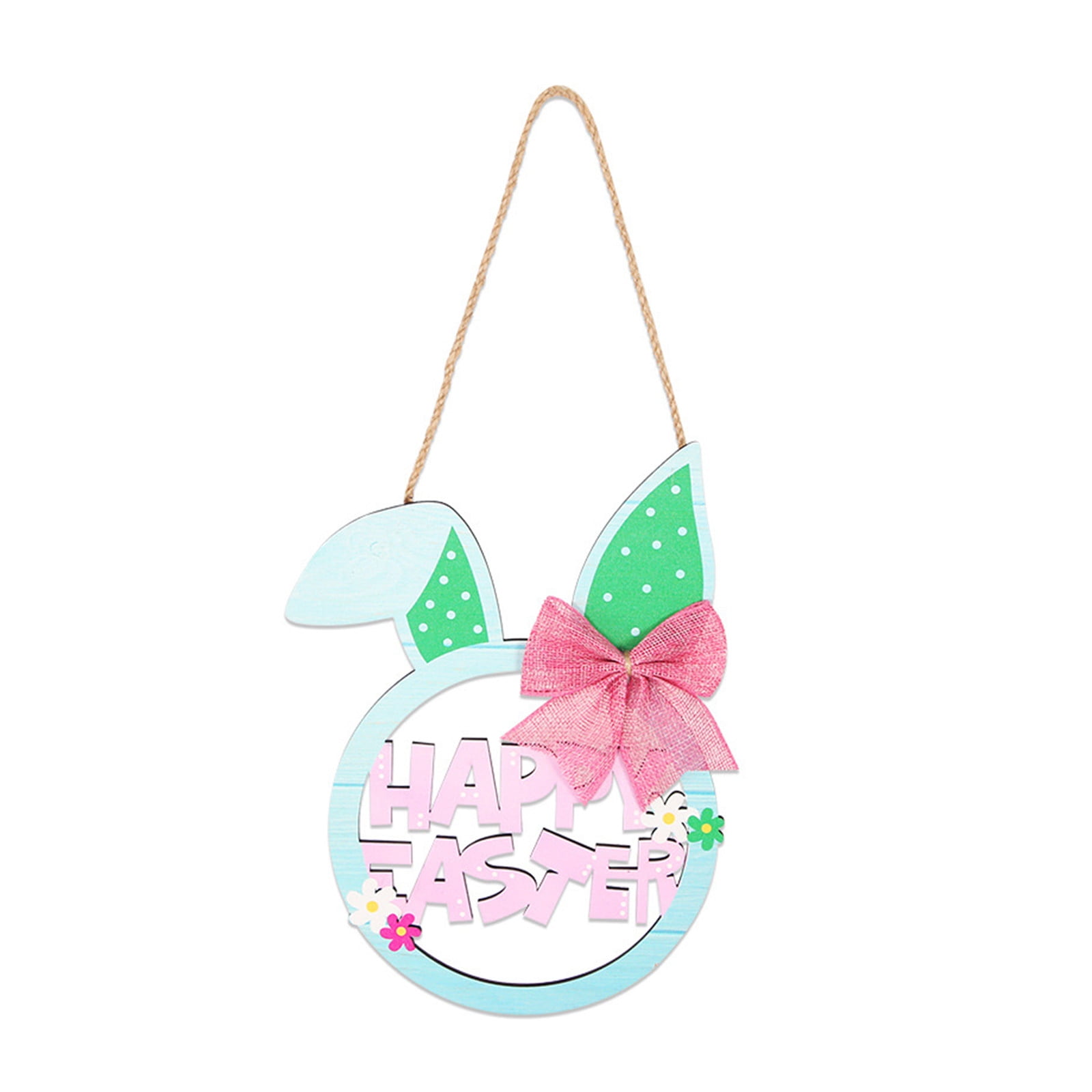 MXTPOV Wooden Happy Easter Signs for Front Door, Cute Bunny Easter Eggs ...