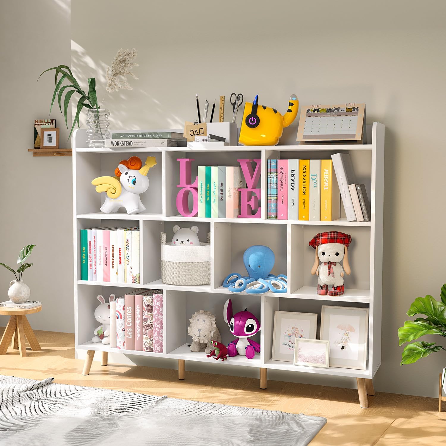 MXV Cube Bookcase, Cube Storage Organizer with Legs, Display Bookshelf ...