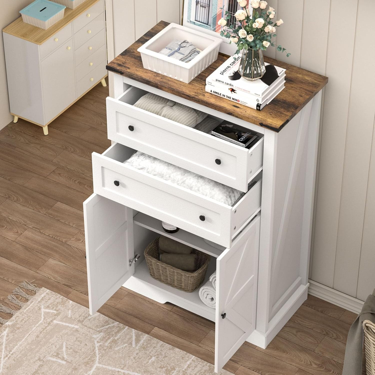 MXV oneinmil Closed Bookshelf and Bookcase, Wooden Bookshelves with 2 ...