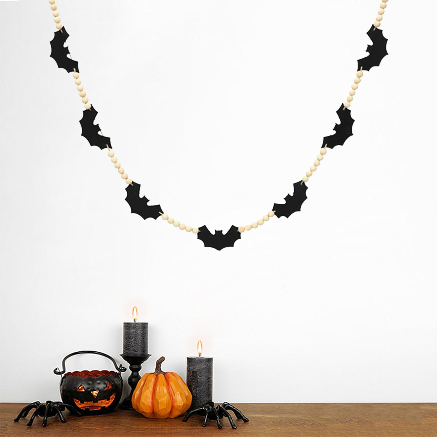 MXWFDY Halloween Decorations Indoor/Outdoor, Wood Felt Bats Bead ...