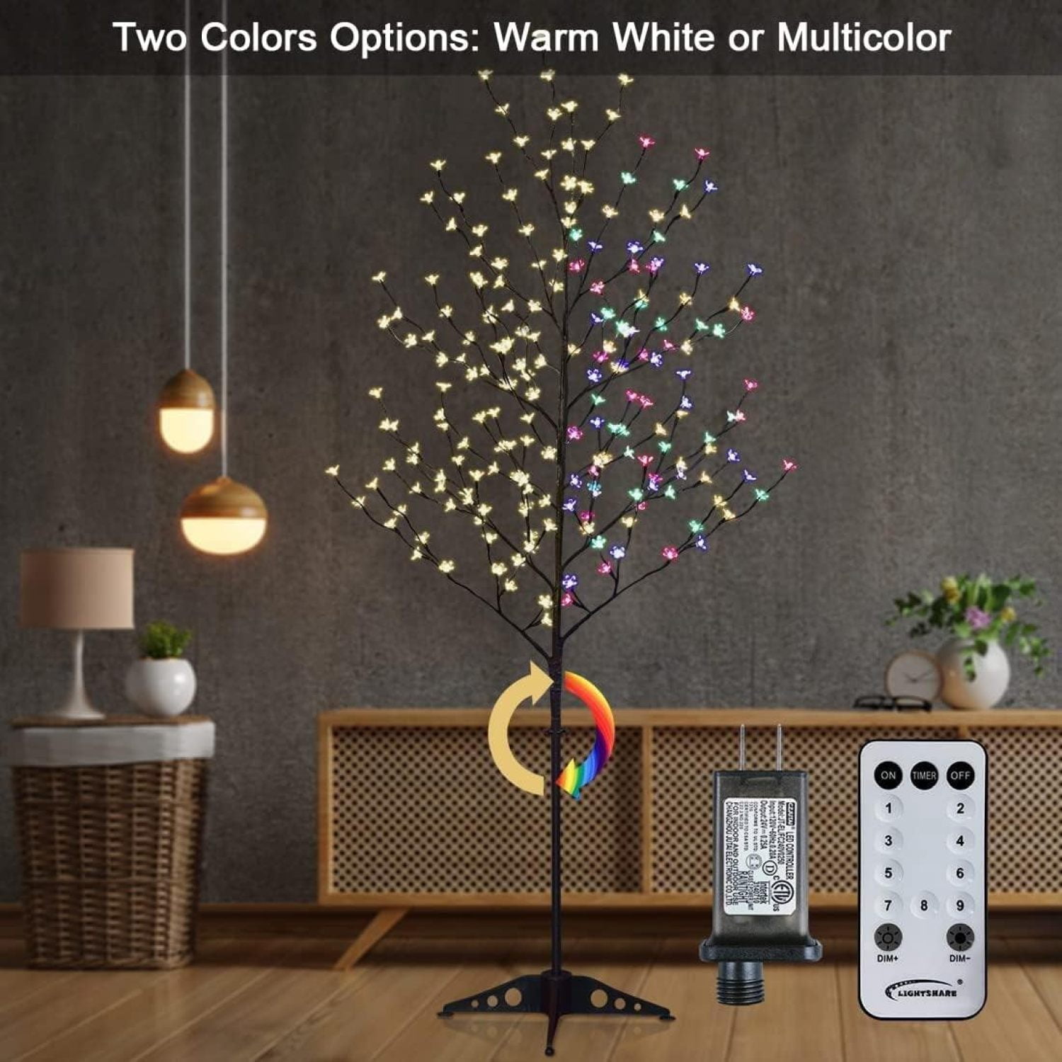 MXXF 6.5FT LED Lighted Cherry Blossom Tree, 208 LED Warm White to ...