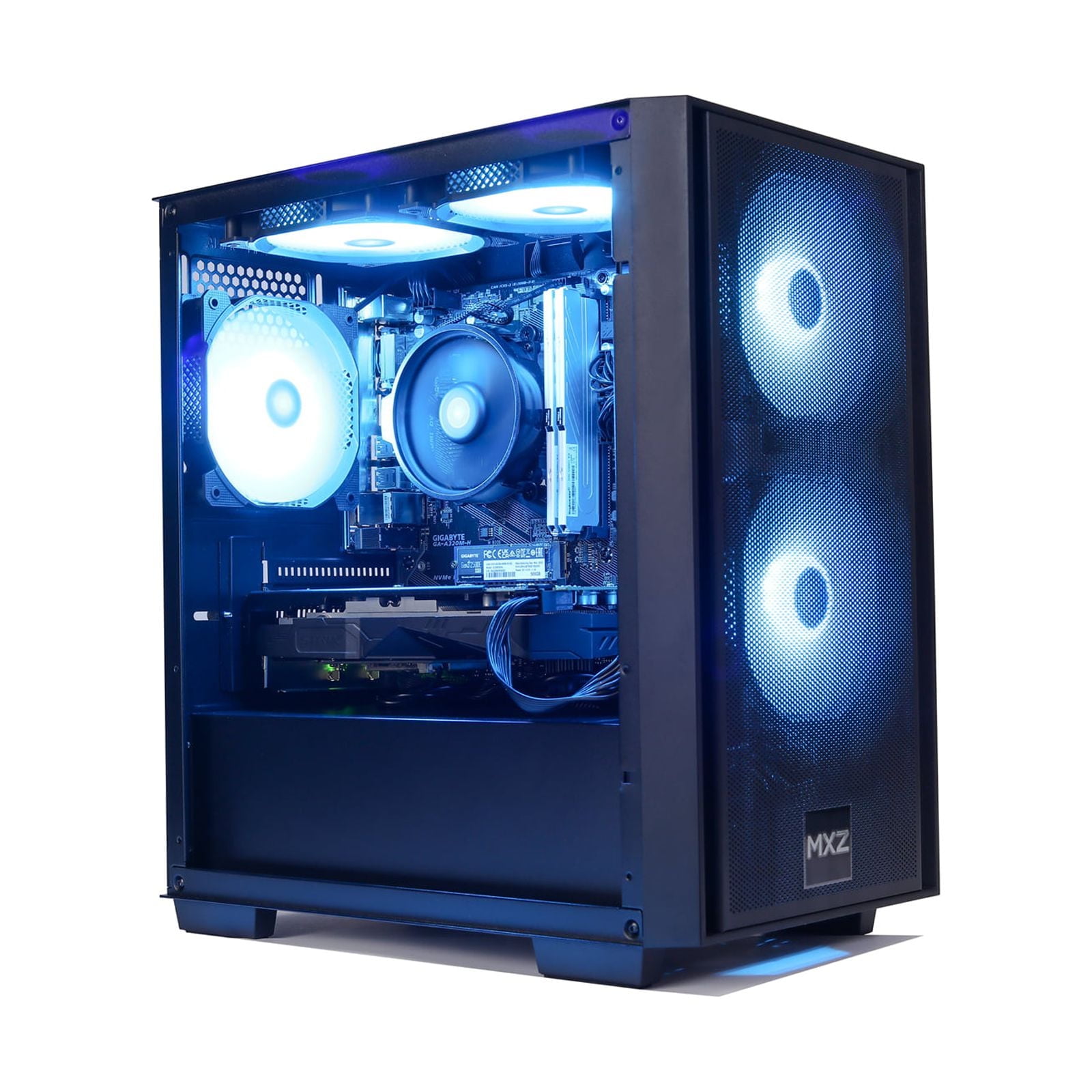 MXZ Gaming Desktop PC, AMD R3 4100, RX580, 16G DDR4, 500GB SSD, 6 RBG ...
