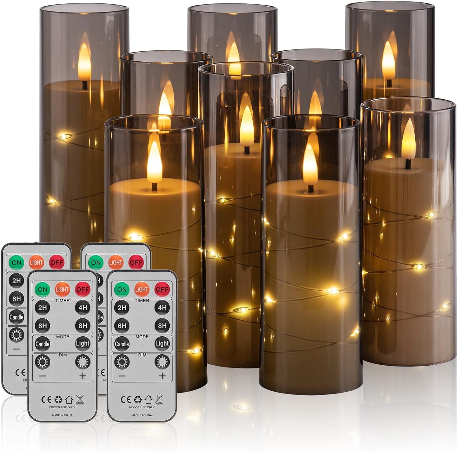 MY.18 Pack Flameless Battery Operated LED Candles with Remote and Timer ...