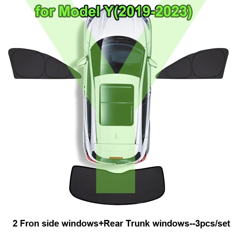 MY 2FR side1Rear 3p-Model Y Sun Glass Roof Shading For Tesla Model 3 ...