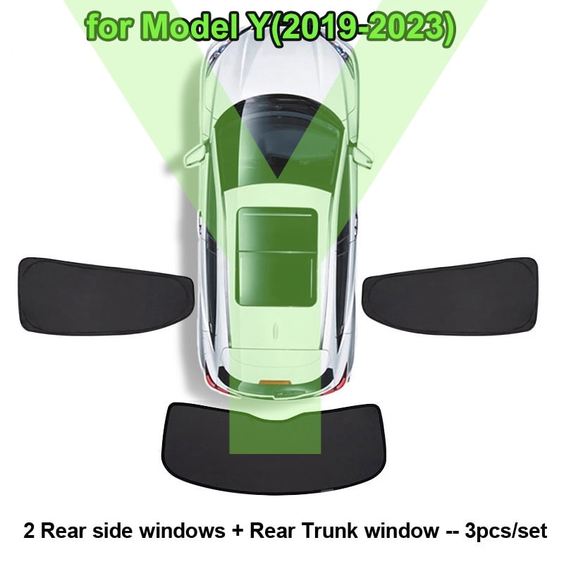 MY 2Rear 1Rear 3p-Model Y Sun Glass Roof Shading For Tesla Model 3 ...