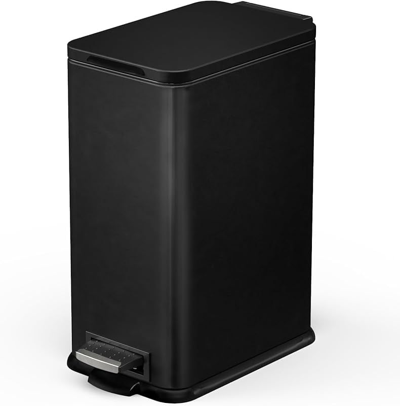 MY 4 Gallon Slim Kitchen Trash Can with Soft Close Lid and Step Pedal ...