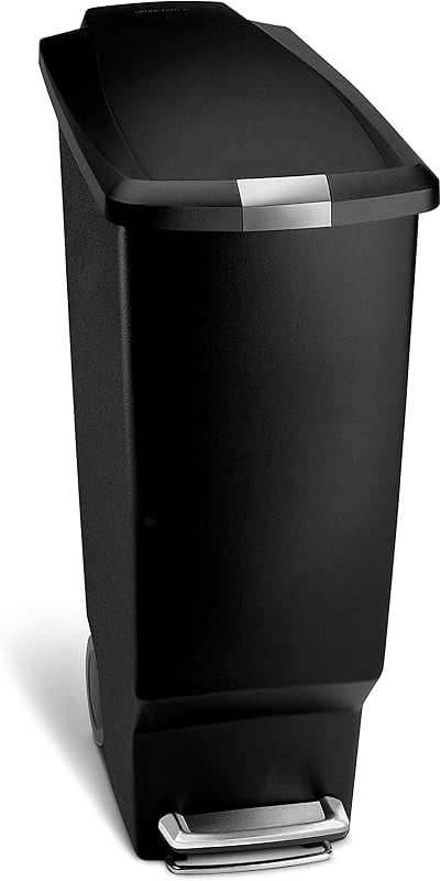 MY 40 Liter / 10.6 Gallon Slim Kitchen Step Trash Can With Secure Slide ...