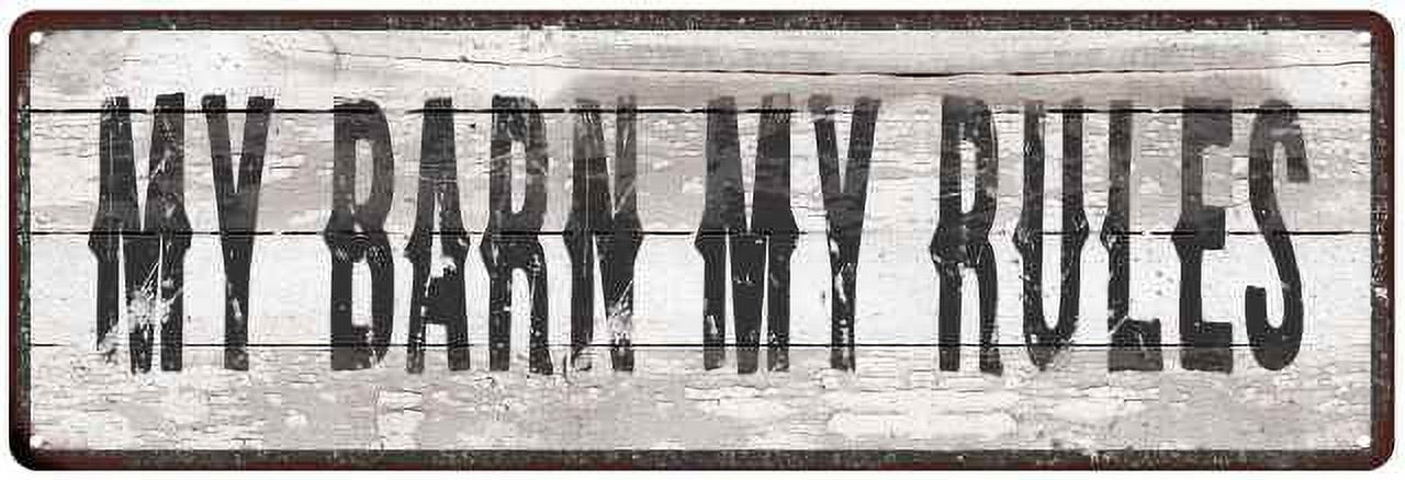 MY BARN MY RULES Ship Lap Look Country Chic 6x18 Metal Sign Decor ...