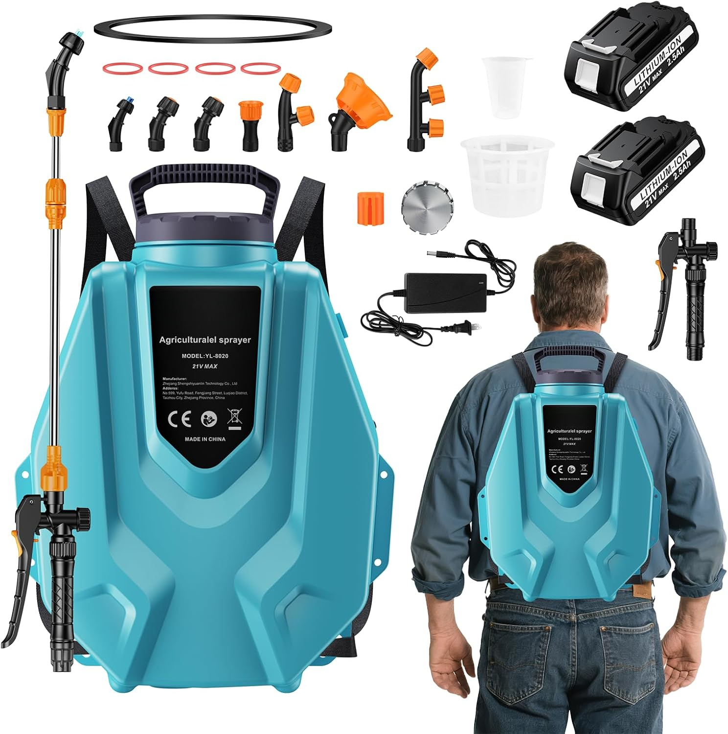 MY.Battery Powered Backpack Sprayer 3.2 Gallon - 2x2500mAh Battery ...