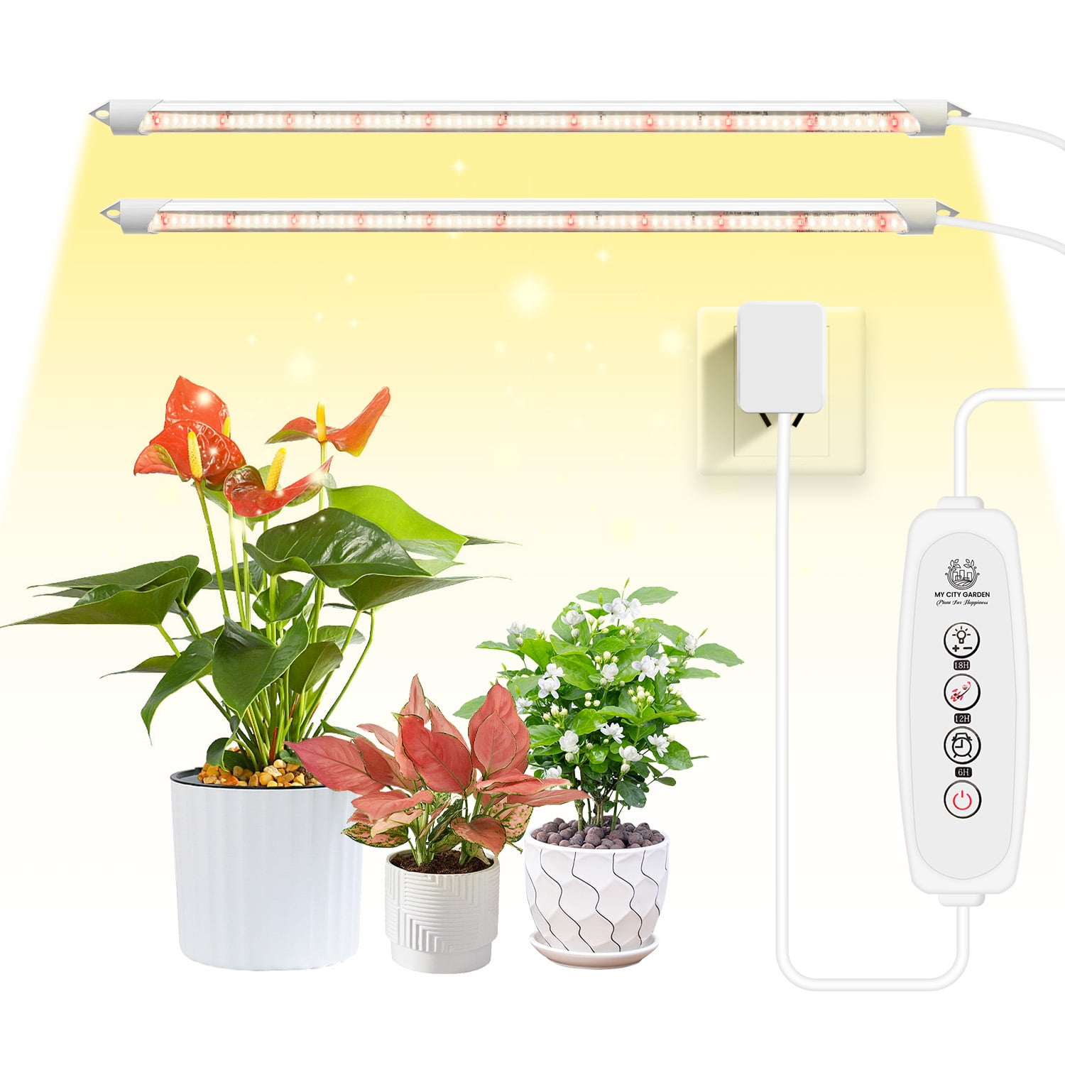 MY CITY GARDEN 36W 2ft LED Grow Light Bars 5000K for Seeds, Microgreens ...