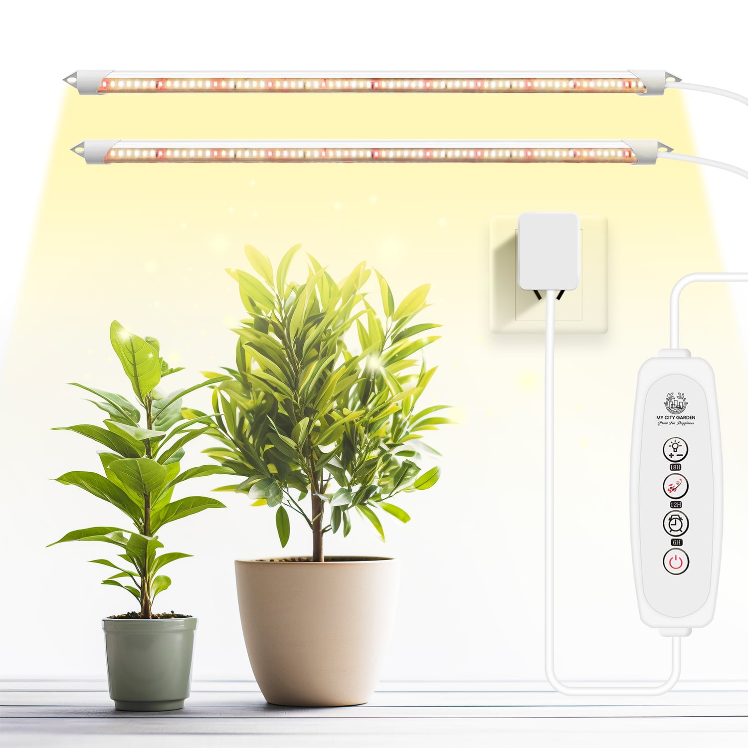 MY CITY GARDEN 38W 2ft LED Grow Light Bars, 3000K+5000K for Houseplants ...
