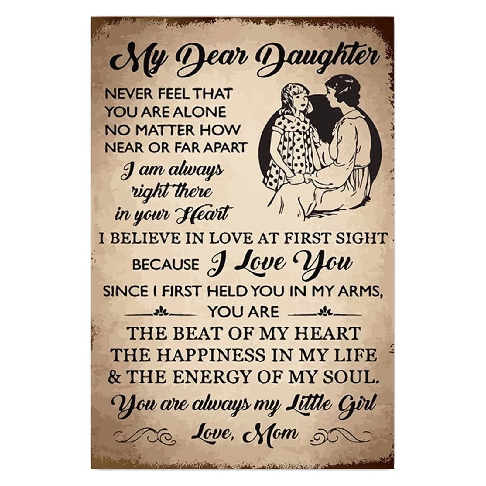 MY DEAR DAUGHTER Metal Sign Aluminum Retro Funny Tin Sign Vintage Wall ...