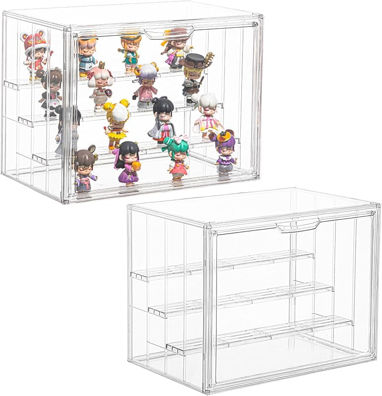 MY.Display Case for Collectibles 4 Layer Updated Adjustable Acrylic ...