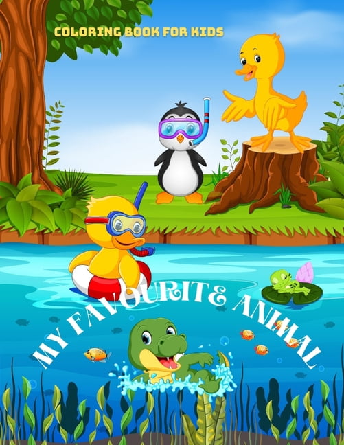 MY FAVOURITE ANIMAL - Coloring Book For Kids : 100 coloring pages for ...