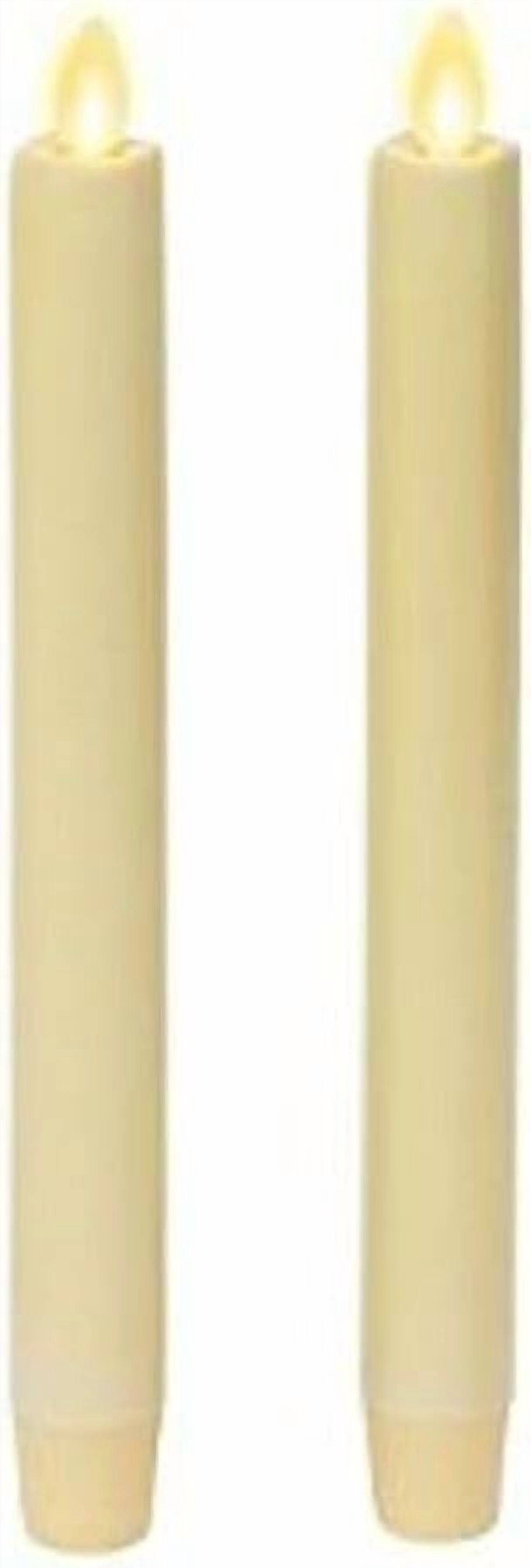 MY.Flickering Flameless Ivory Taper Candles - Warm LED Light Flame - 2 ...