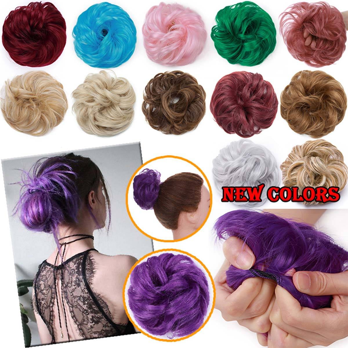 MY-LADY Hairpiece Updo Extensions Scrunchies Wrap Messy Hair Bun Curly ...