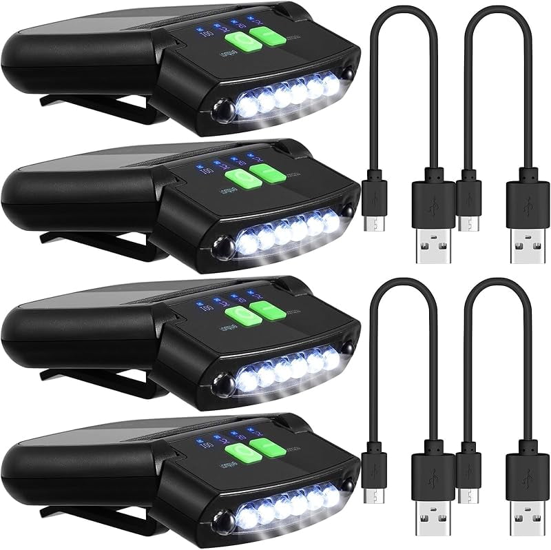 MY LED Clip on Cap Lights USB Rechargeable Cap Flashlight Clip ...