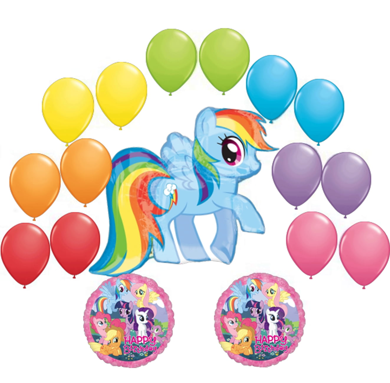 MY LITTLE PONY & Rainbow DASH (17) Birthday Party Mylar & Latex Decor ...