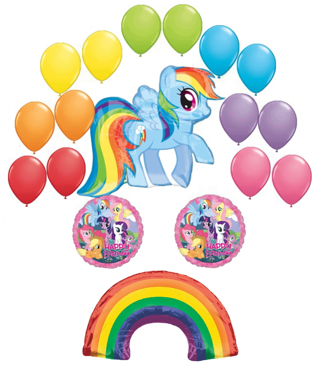 MY LITTLE PONY & Rainbow DASH (18pc) Birthday Party Mylar & Latex ...