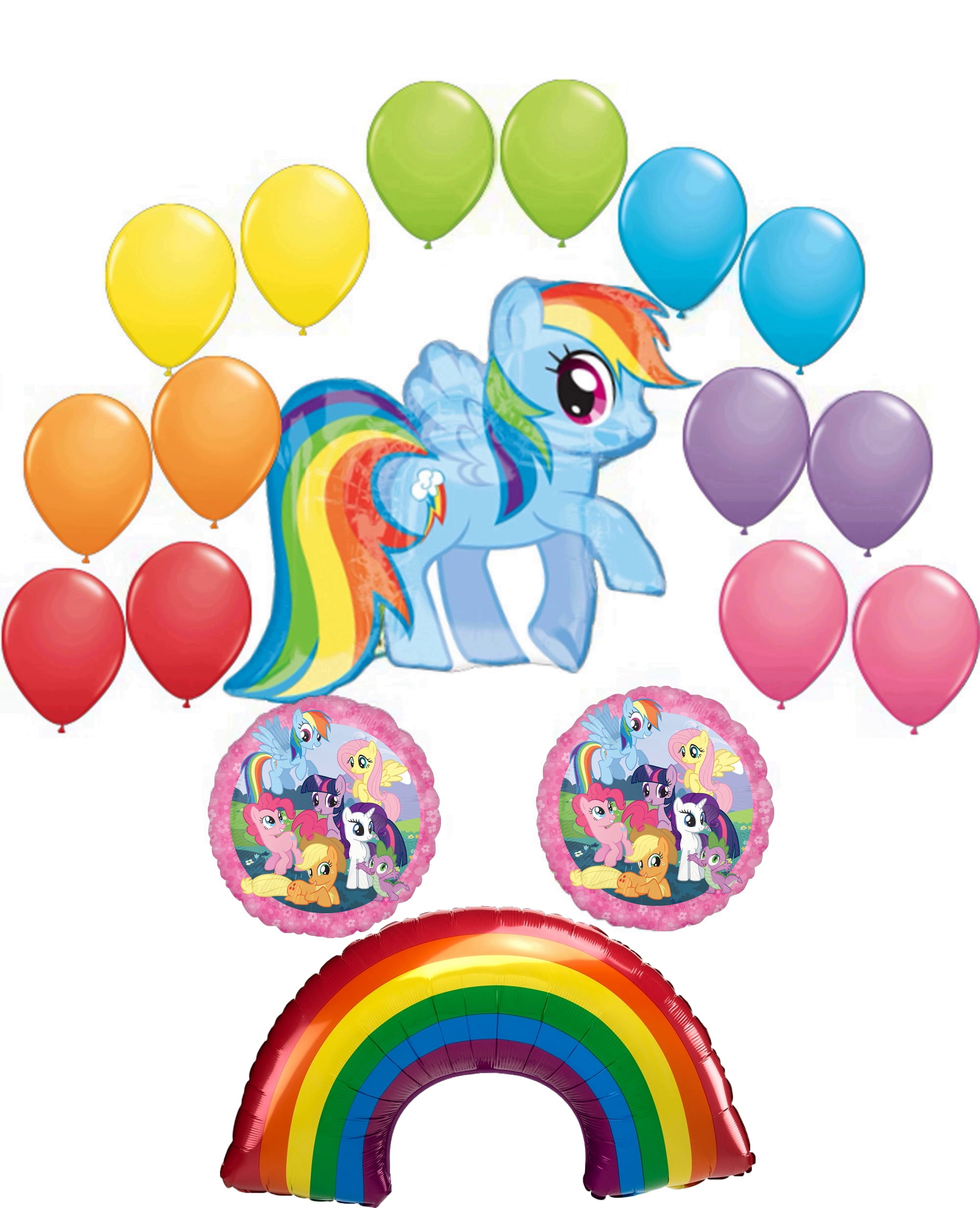 MY LITTLE PONY & Rainbow DASH (18pc) Birthday Party Mylar & Latex ...