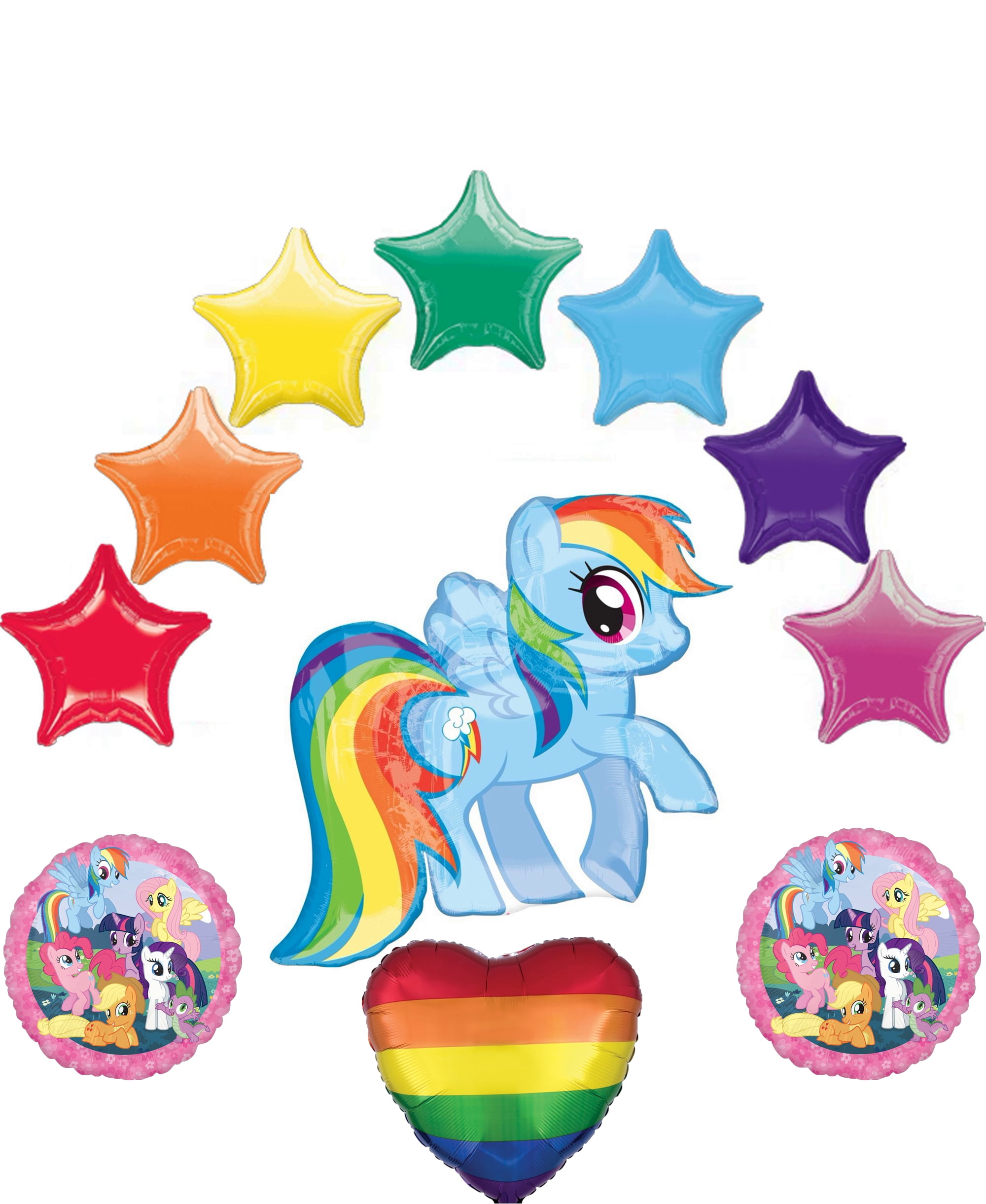 MY LITTLE PONY & Rainbow DASH Stars 11 Birthday Party Decoration Mylar ...