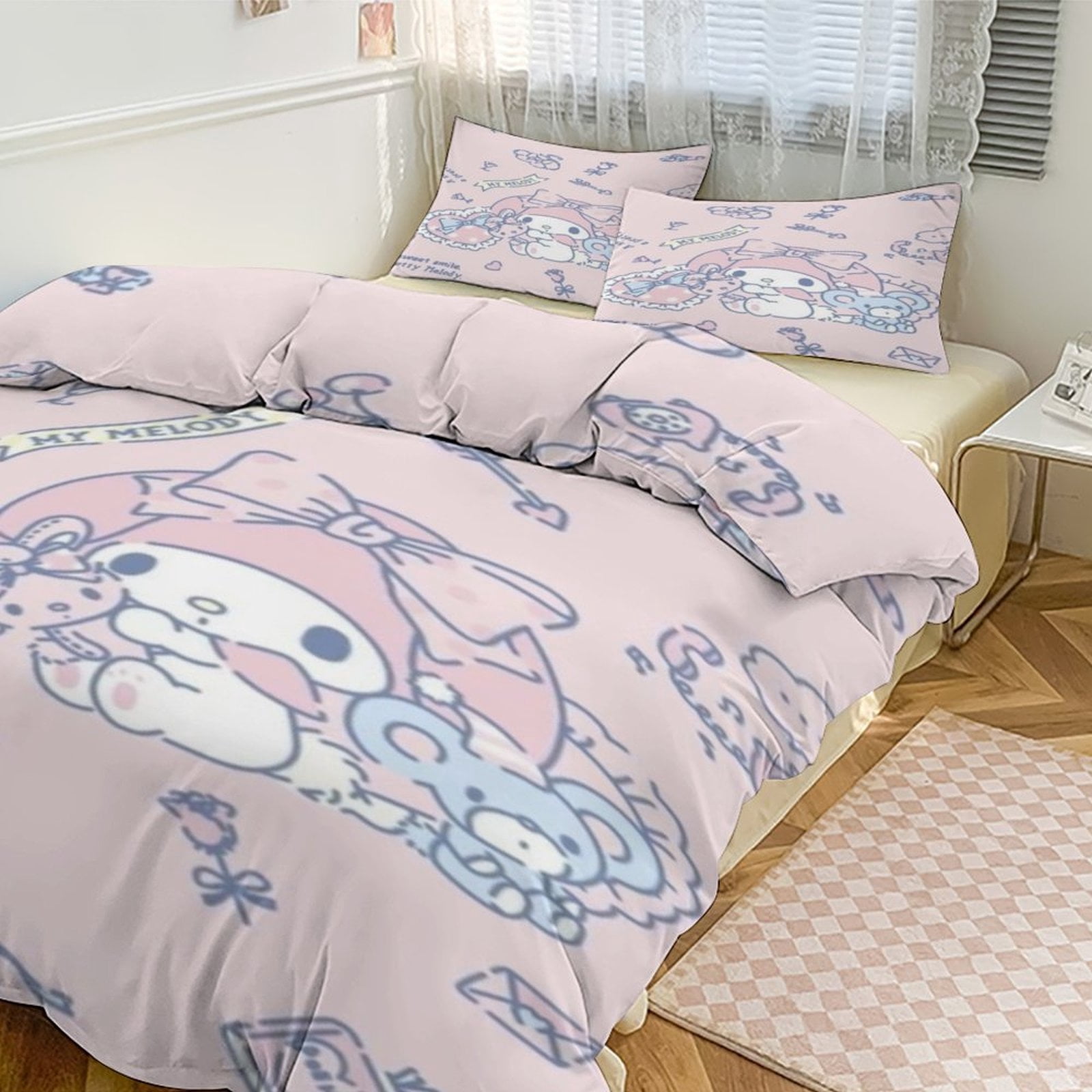 MY MELODY Kids Bedding Set 3 Piece Set Cartoon Double-sided Printing ...