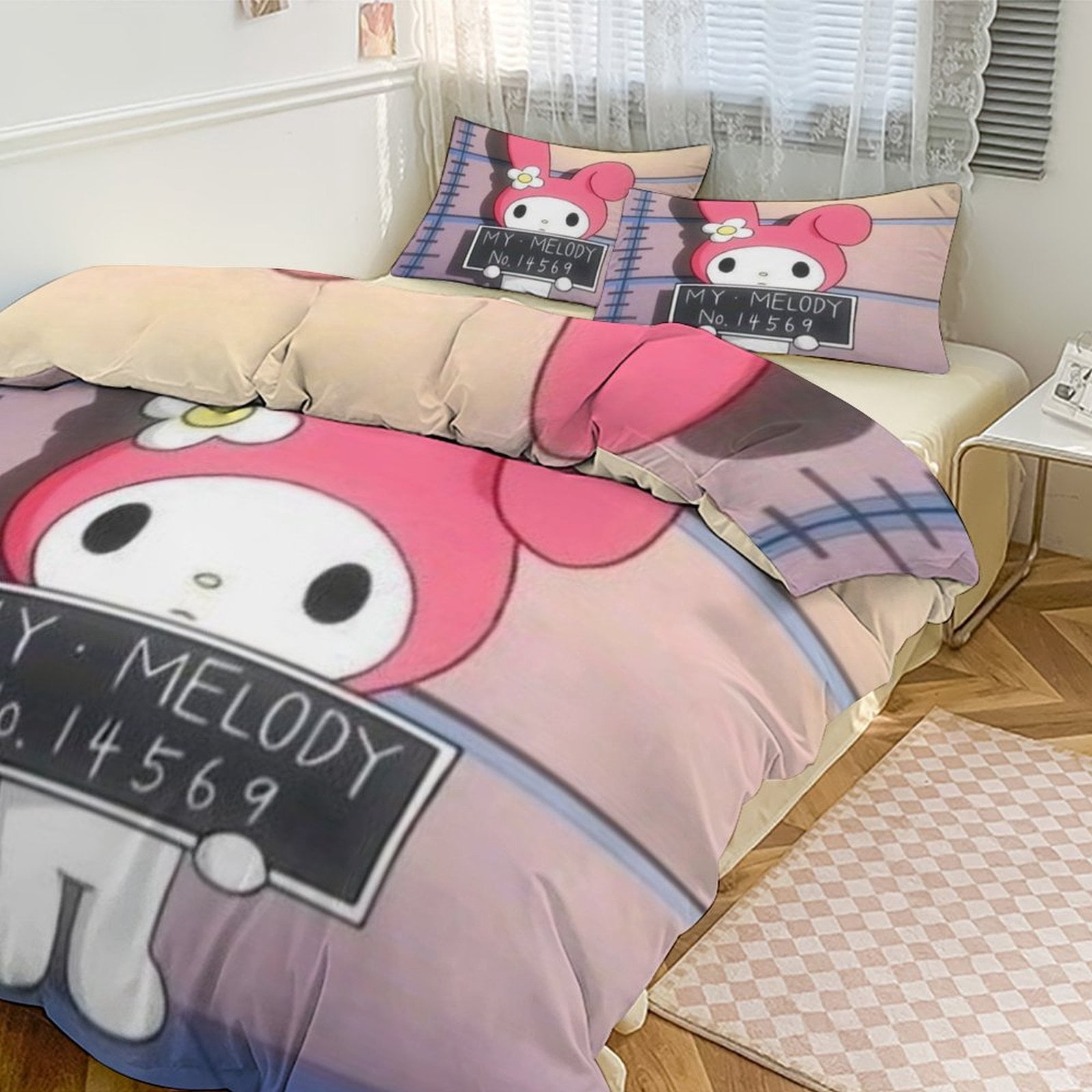 MY MELODY Kids Bedding Set 3 Piece Set Cartoon Double-sided Printing ...