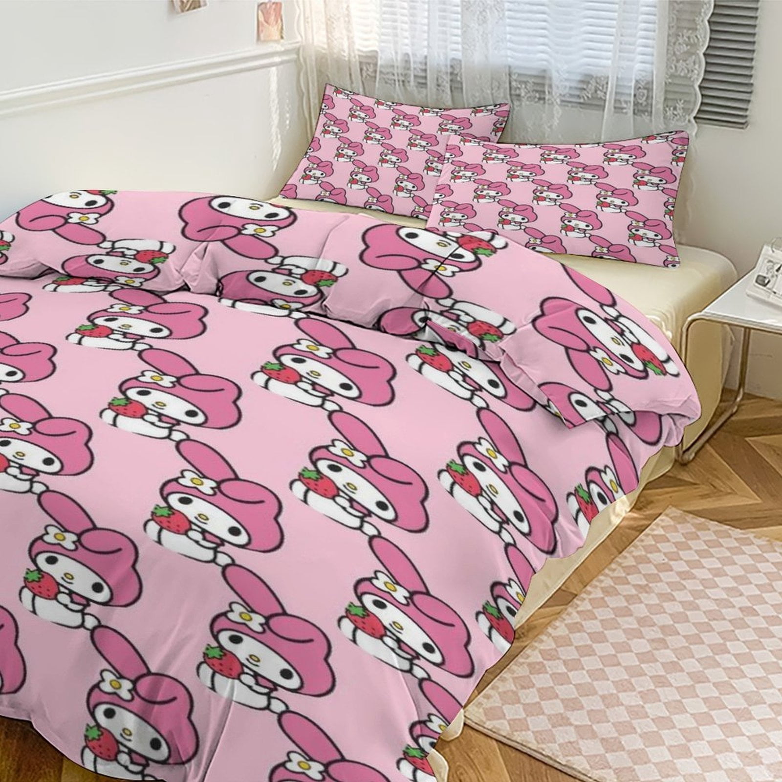 MY MELODY Kids Bedding Set 3 Piece Set Cartoon Double-sided Printing ...