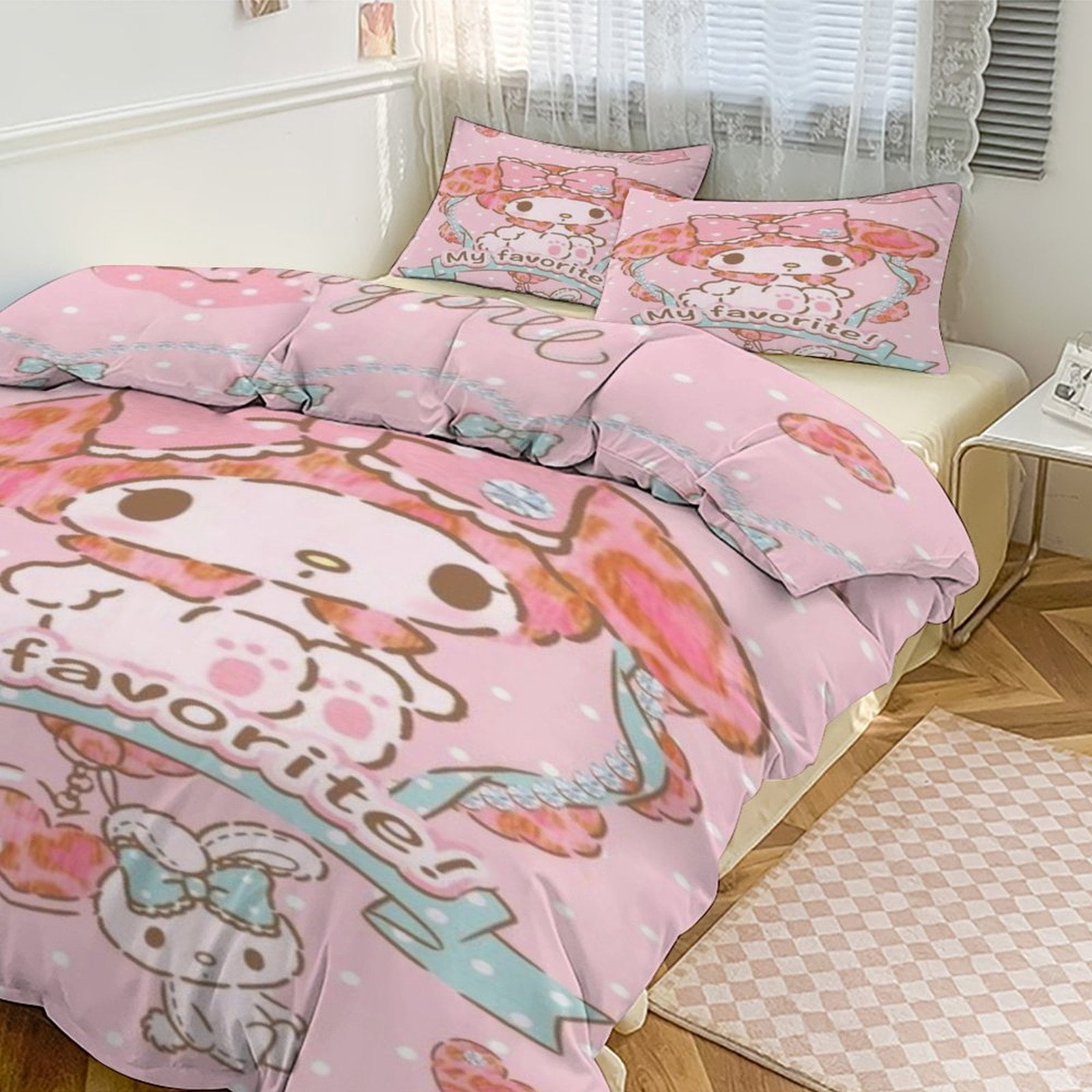 MY MELODY Kids Bedding Set 3 Piece Set Cartoon Double-sided Printing ...