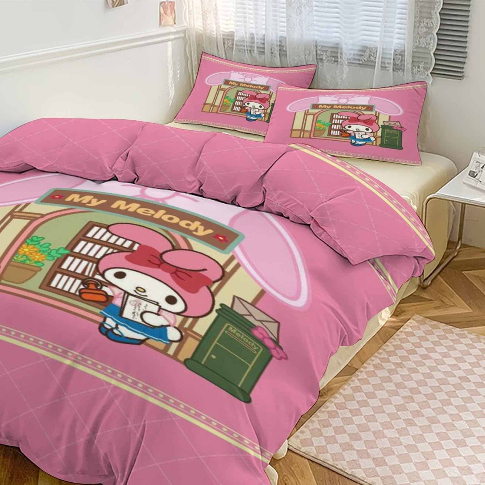 MY MELODY Kids Twin Bed in a Bag, Comforter and Sheets,Cartoon ...