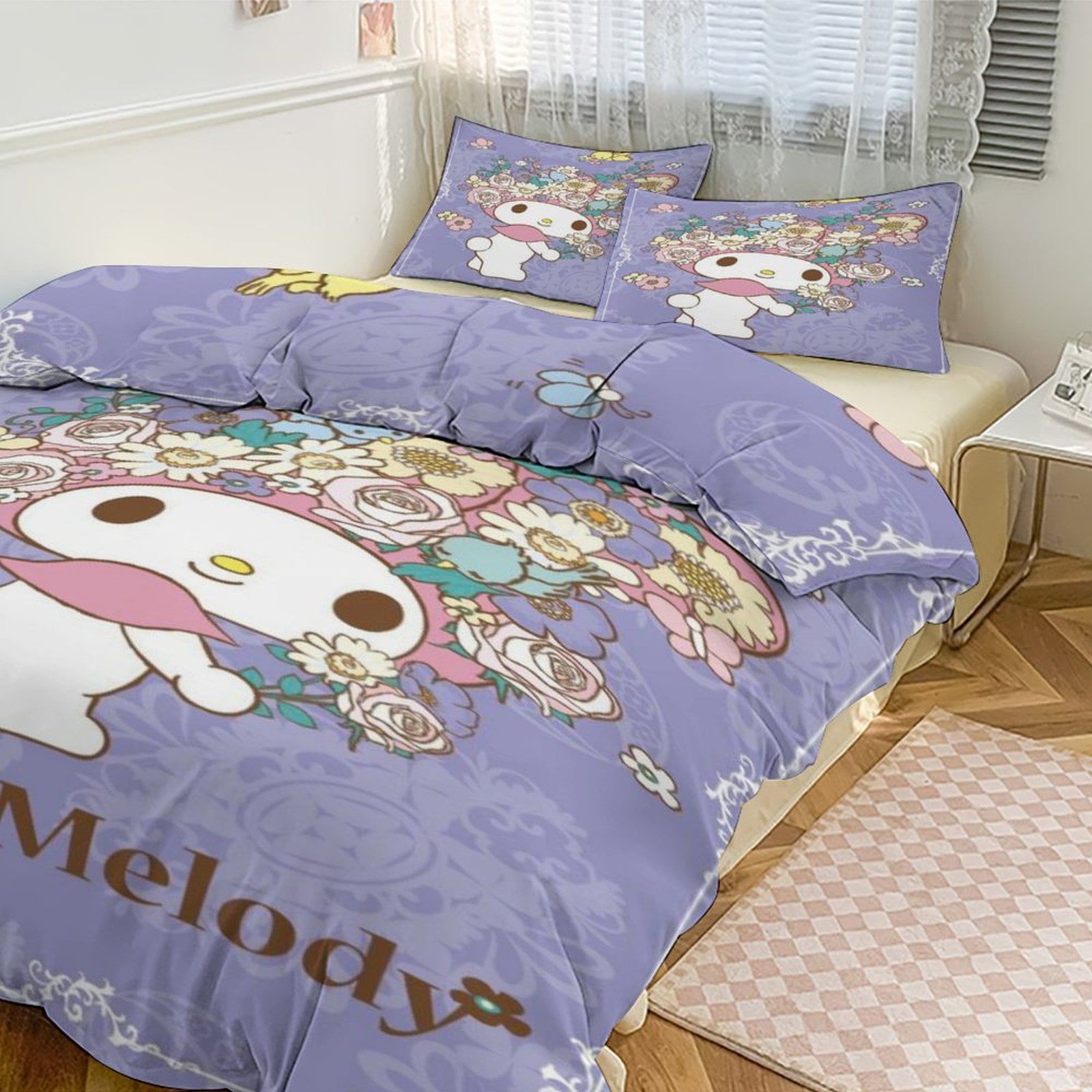 MY MELODY Kids Twin Bed in a Bag, Comforter and Sheets,Cartoon ...