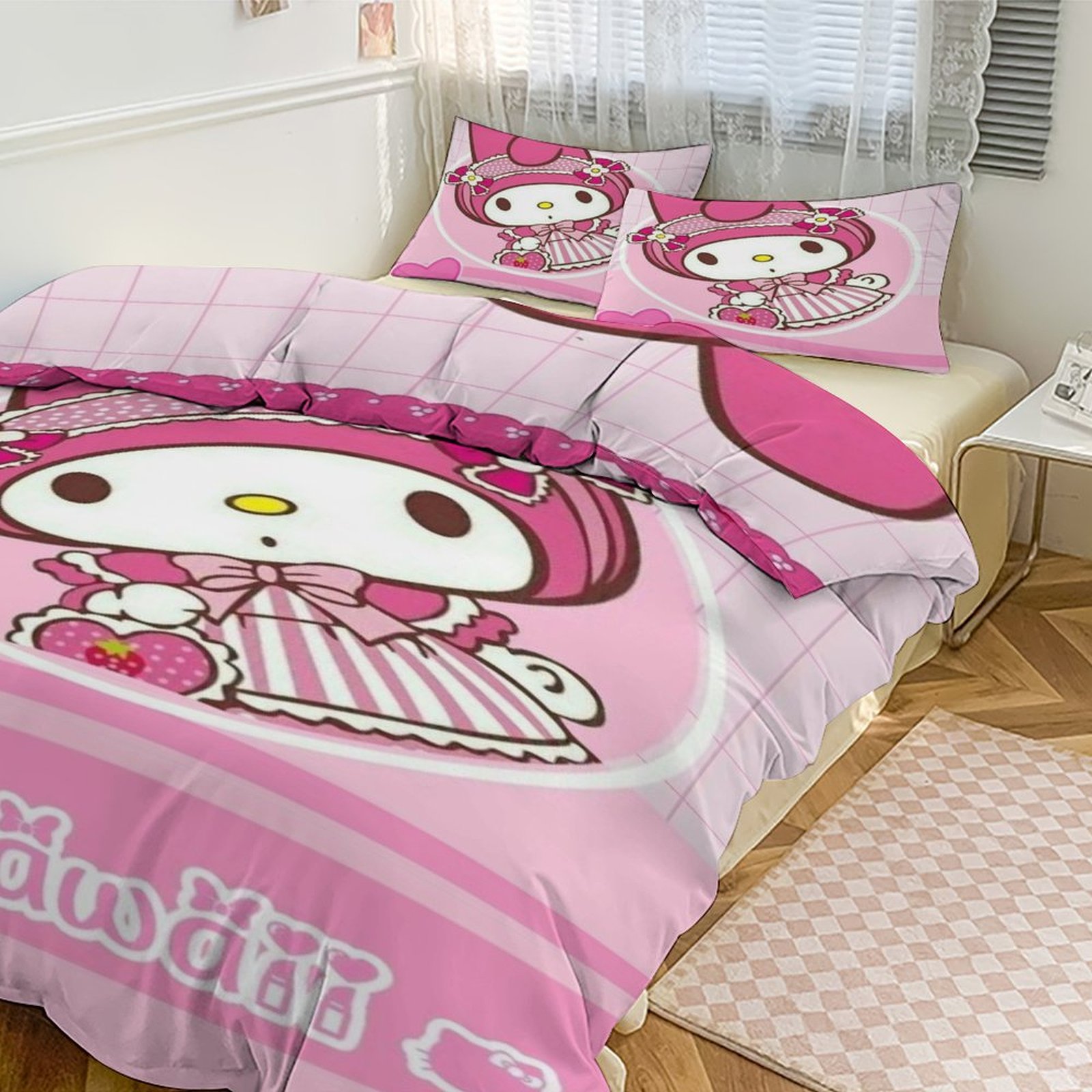 MY MELODY Kids Twin Bed in a Bag, Comforter and Sheets,Cartoon ...