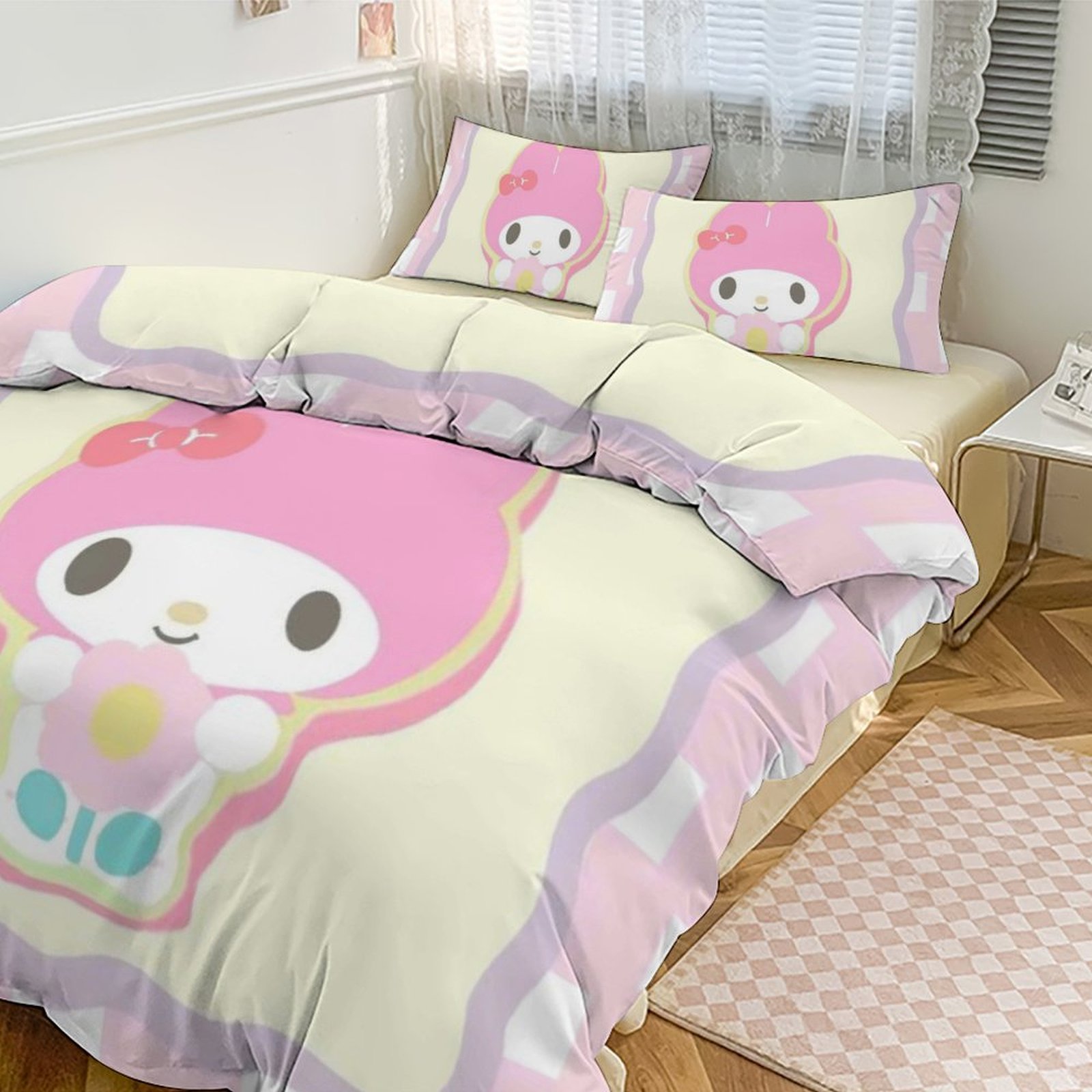 MY MELODY Kids Twin Bed in a Bag, Comforter and Sheets,Cartoon ...